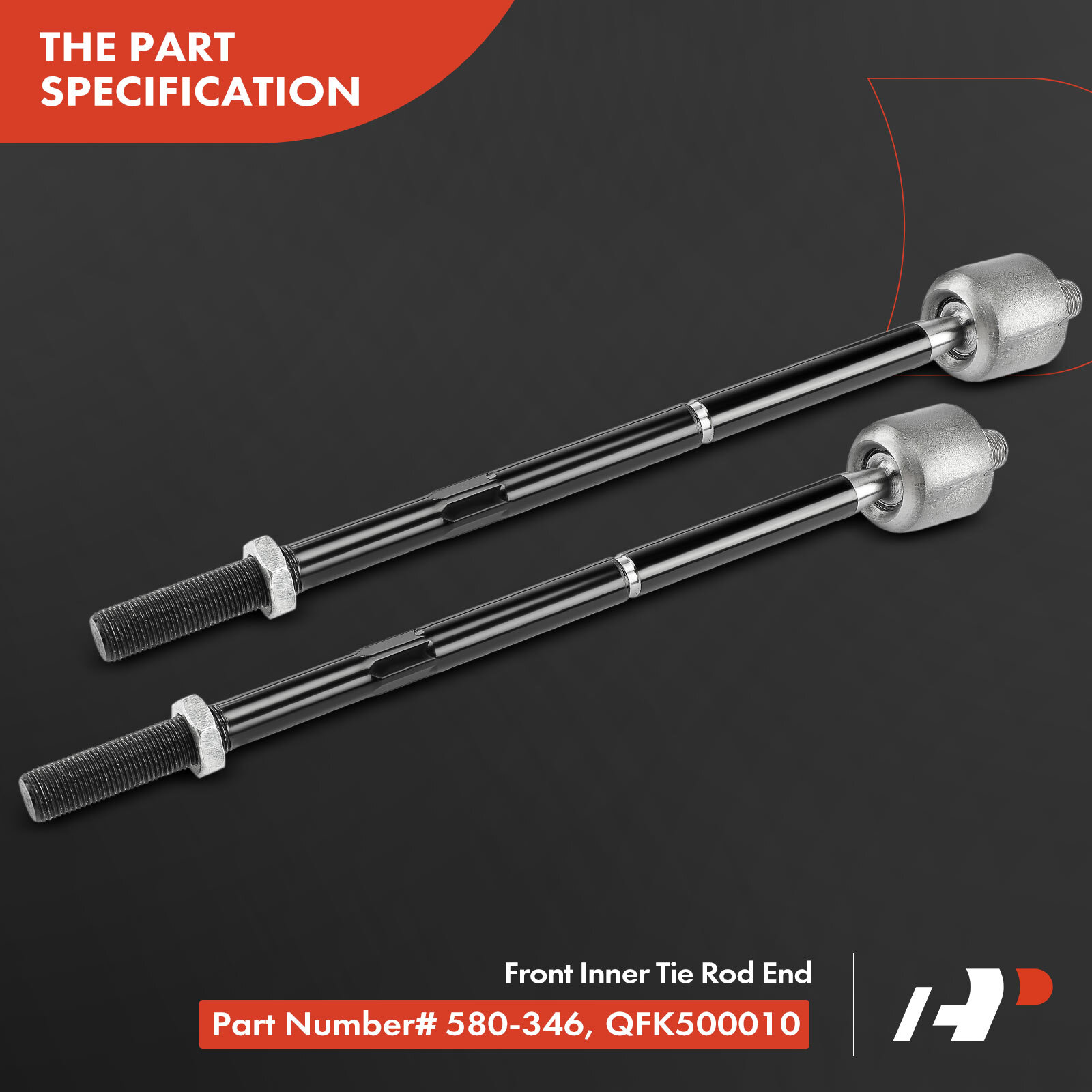 2x Front Inner Tie Rod End for Land Rover LR4 2010-2016 LR3 2005-2009 ...