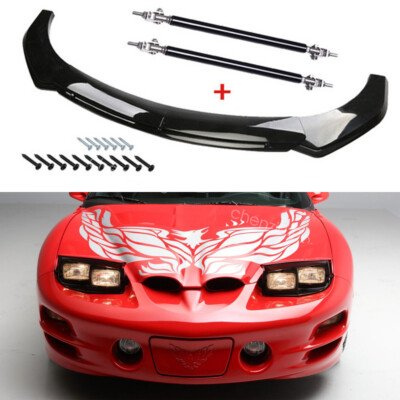 For Pontiac Firebird Glossy Black Front Bumper Lip Splitter Spoiler ...