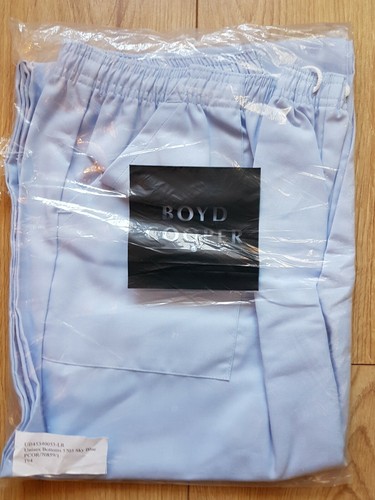 Boyd Cooper Unisex Smart Scrub Trousers With Pockets Sky Blue Large L R ...