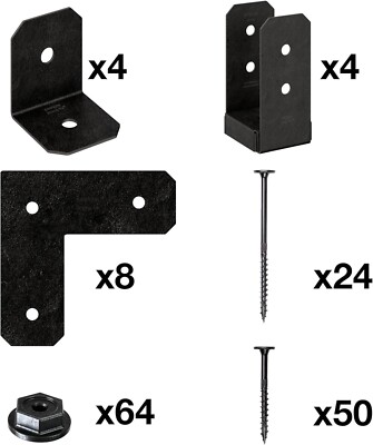 Simpson Outdoor Accents DIY Pergola Hardware Kit Galv Black Powder ...