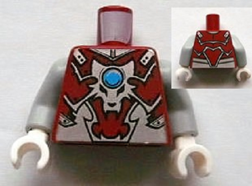 LEGO Minifigure Dark Red Torso Armor Vest Silver Wolf Head Azure Jewel ...