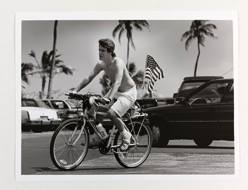 1993 Dania Beach Florida 4th of July Bicycle Rider Man Patriotic VTG ...