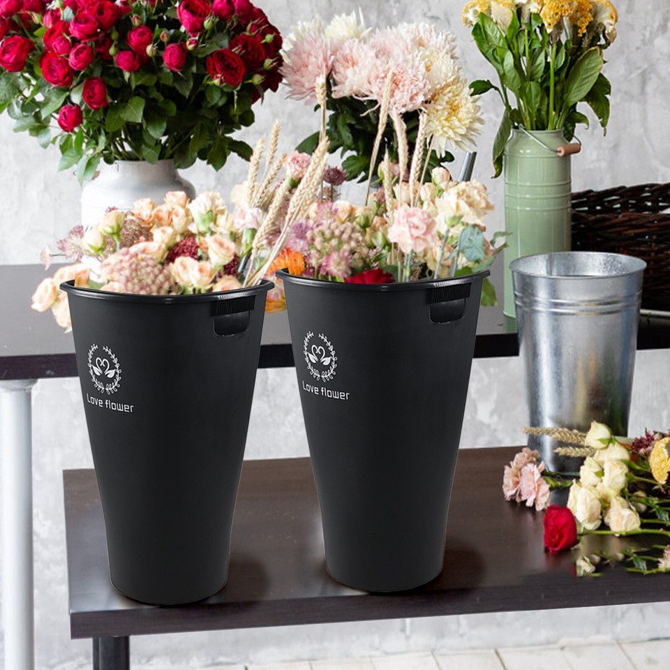 Cand 20" Large Plastic Flower Buckets Vases, Tall Flower Display Bucket ...