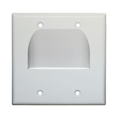 Pass Through Wall Plate Dual Gang, Ivory | eBay