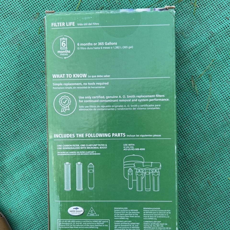 AO SMITH - Reverse Osmosis System Replacement Filter Set AO-US-RO-MB-R ...
