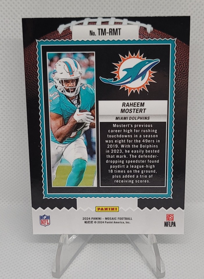 Raheem Mostert 2024 Panini Mosaic Football Touchdown Masters #TM-RMT ...