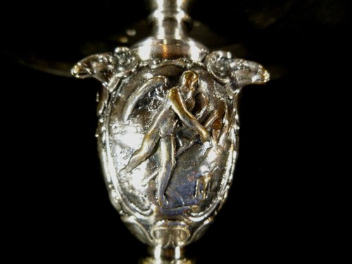 19th CENTURY ELKINGTON ROMAN CLASSICAL SILVERPLATED TAZZA CALLING CARD ...