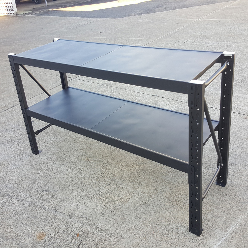 Matte Black Metal Warehouse Workbench Shelving Rack Work Bench Stand ...