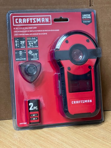 CRAFTSMAN Red 20-ft Self-Leveling Indoor Line Beam Line Generator Laser ...