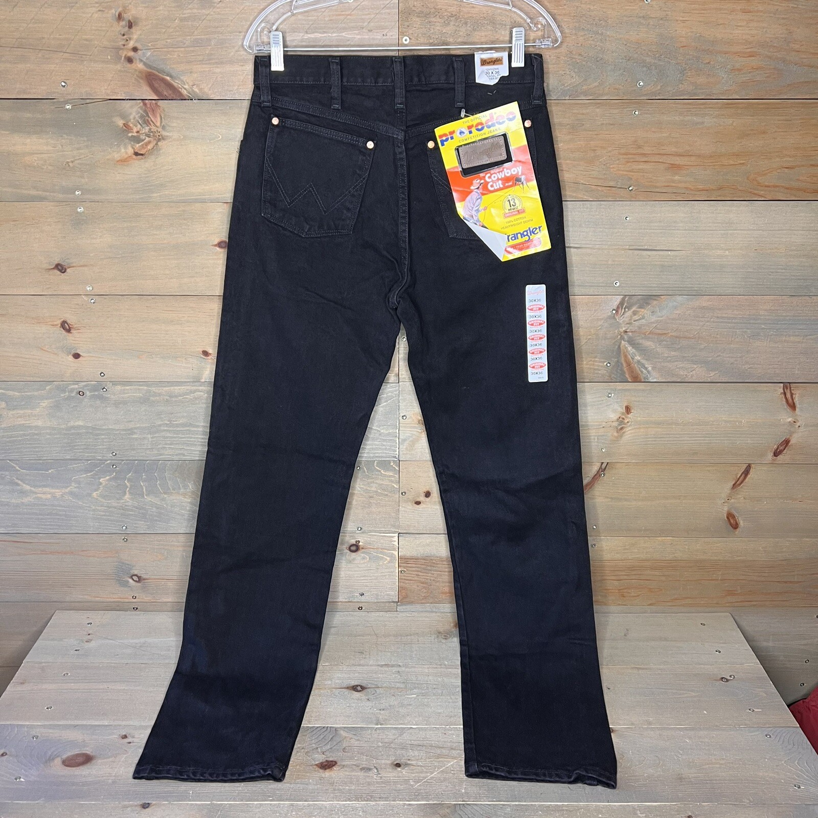New Wrangler 13MWZWK Black Jeans Denim Cowboy Original Fit Pro Rodeo ...
