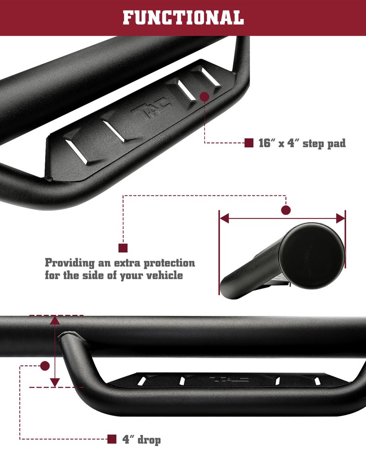 2010-2024 Toyota 4Runner 4" Drop Side Steps Running Boards Accessories ...