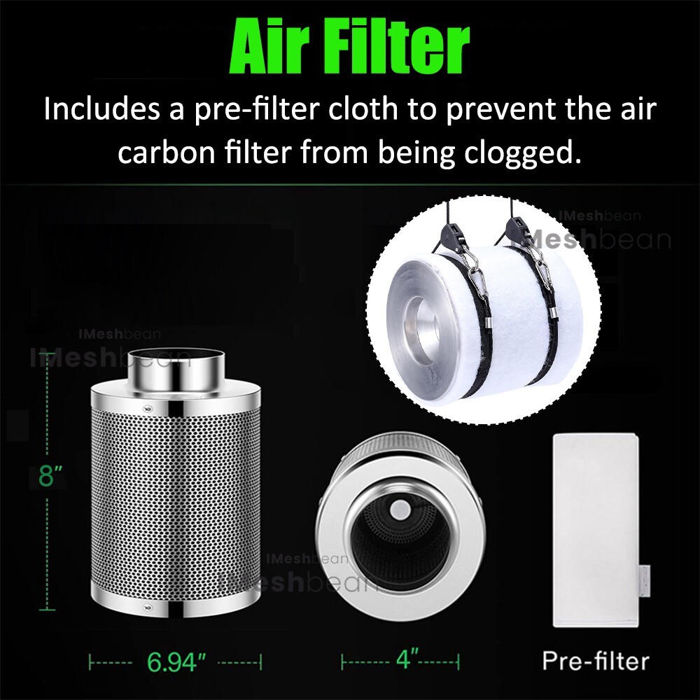 48"x48"x80" Complete Grow Tent Kit w/LED Full Spectrum Grow Light+Air ...