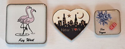 VTG Refrigerator Magnets Key West New York & Las Vegas USA Tourist ...