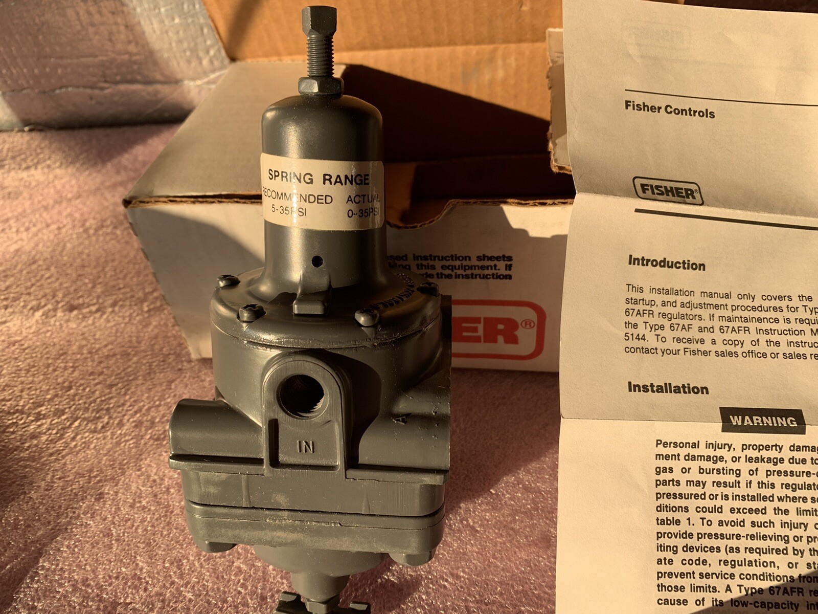 FISHER 67AFR/224 PRESSURE REGULATOR 67AFR224 / 250PSI / 5/35PSI / 0-35 ...