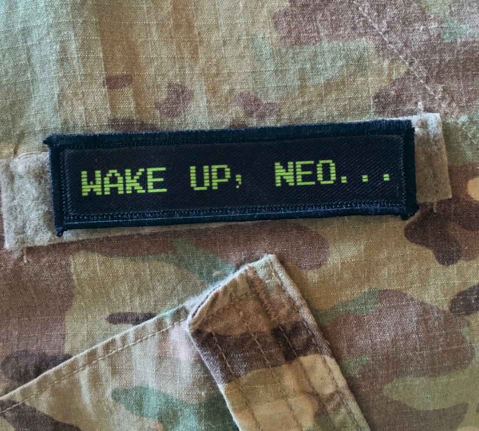 Wake Up Neo The Matrix Movie Morale Patch Tactical Military USA Hook ...
