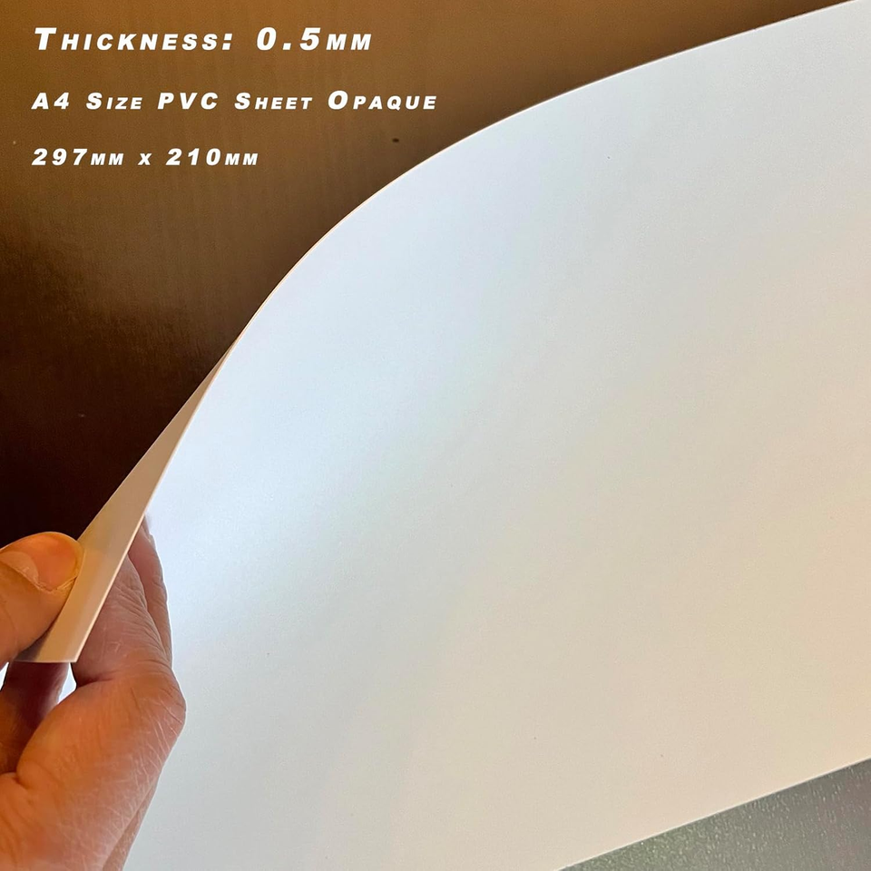 10 Pcs A4 Size White Opaque Rigid Plastic Sheet, 0.5mm Thick PVC Sheet ...