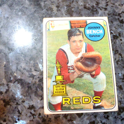 1969 JOHNNY BENCH #95 TOPPS ROOKIE CARD CINCINNATI REDS BASEBALL CARD ...