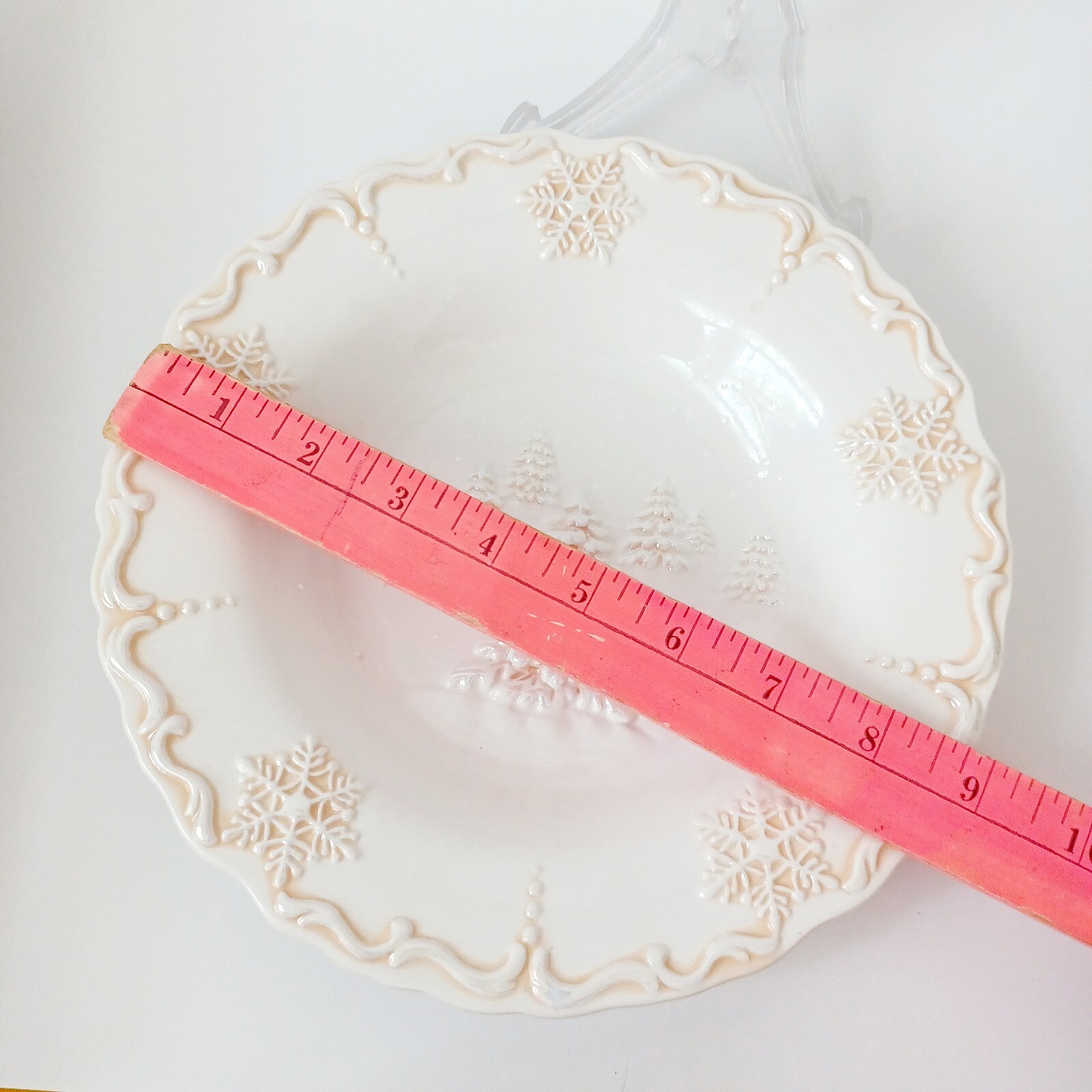 Vintage Ganz Bella Casa 3D Pearly White Christmas Trees Snow Flakes ...