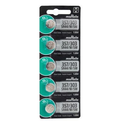 5 Murata 357 303 EPX76 SR44SW AG13 LR44 D357H 228 J Watch Battery ...