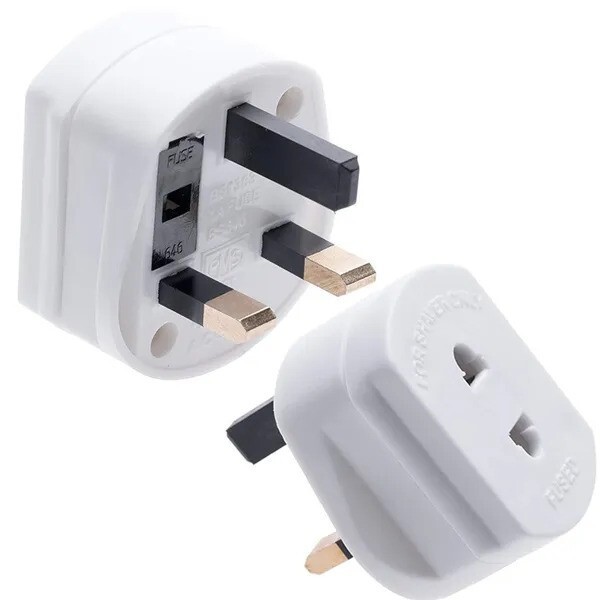 UK 2-Pin to 3-Pin Travel Plug Converter Adapter Shaver Toothbrush ...