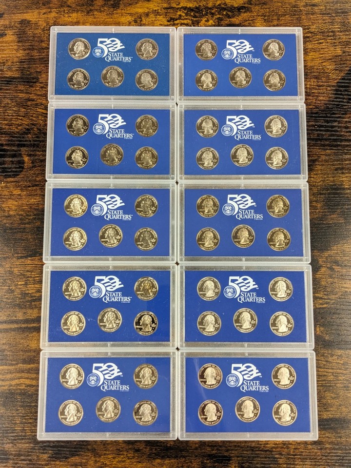 1999-2008 US Mint State Quarters Proof Sets as pictured. | eBay