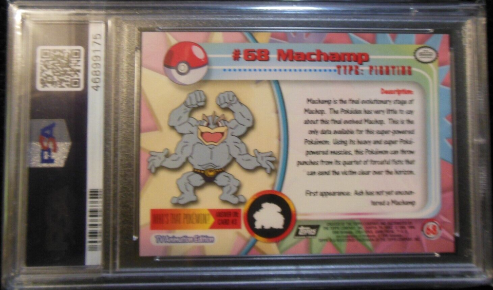 1999 Topps Pokemon TV #68 Machamp Rainbow Foil PSA 8 NM-MT | eBay