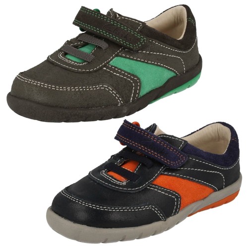 Boys Clarks First Shoes with Elastic Lace and Rip Tape Opener Navy ...