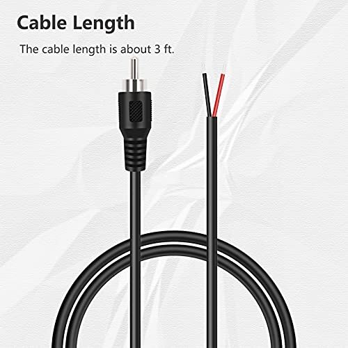 Speaker Cable Bare Wire to RCA Plug Adapter,2PCS RCA Male Plug ...