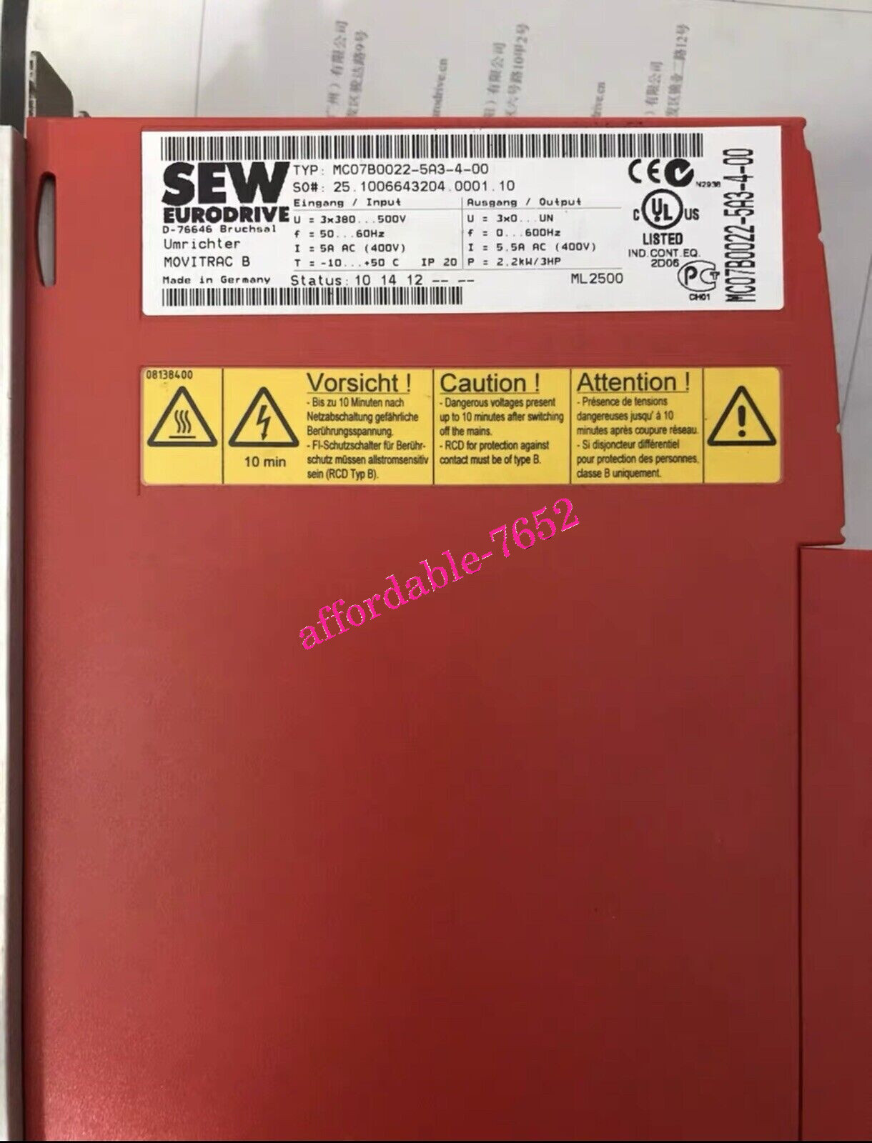 New in box SEW driver MC07B0022-5A3-4-00 Via FedEx or DHL Express Fast ...