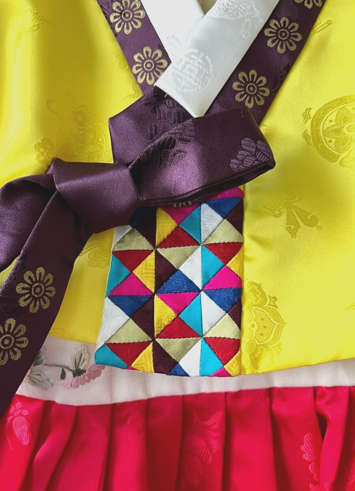 Size 2 Korean Traditional Dress Hanbok Set Joseon Dynasty Style Rainbow ...