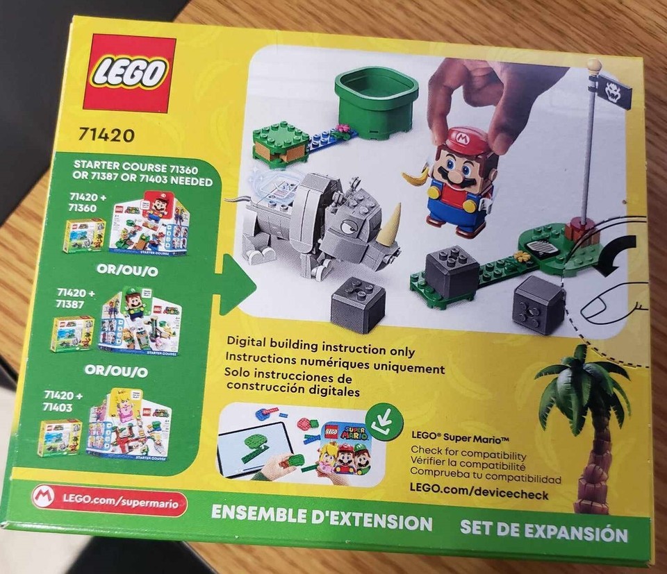 Brand New LEGO Super Mario Rambi the Rhino #71420 Donkey Kong Expansion ...