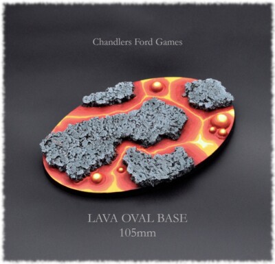 105mm x 1 Oval Lava Base Warhammer 40k AOS Handmade Resin Unpainted ...