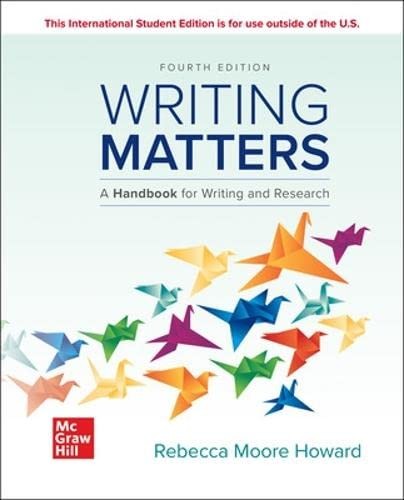 ISE Writing Matters: A Handbook for Writing and Research (Comprehensive ...