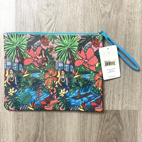 Lialoha Island Crew Hawai’i Large Zip Pouch, 11” x 9”, Tote Bag, Floral ...