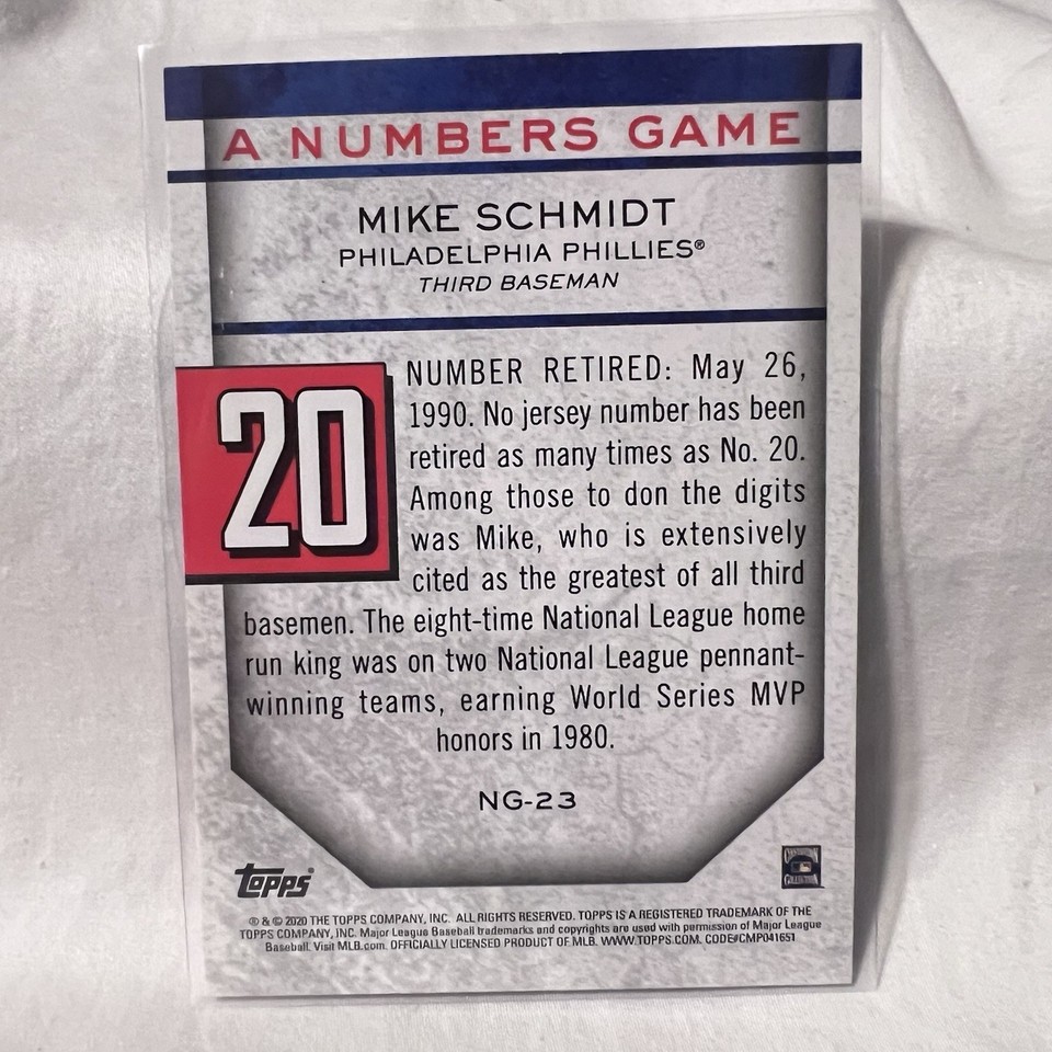 2020 Topps Update Mike Schmidt A Numbers Game Card | eBay UK