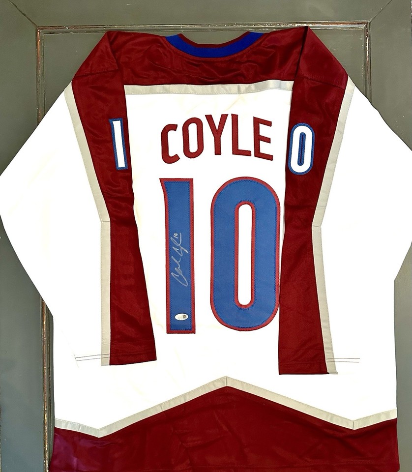 CHARLIE COYLE COLORADO AVALANCHE AUTOGRAPHED CUSTOM HOCKEY JERSEY JSA ...