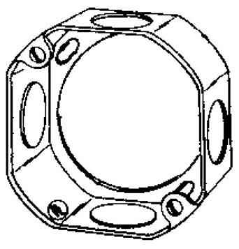 Appleton O-Z/G 3OE-1/2, Octagon Box Extension Ring, 3-1/4"Oct Box Ext ...
