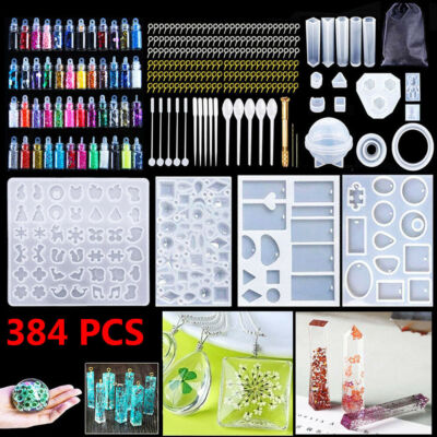 384 Pcs Resin Casting Epoxy Molds Silicone Jewelry Making DIY Craft ...