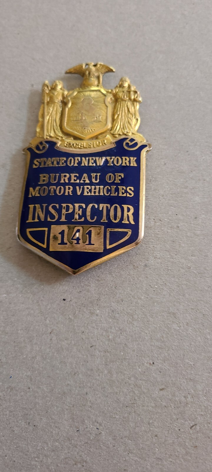 STATE OF NEW YORK BUREAU OF MOTOR VEHICLES INSPECTOR BADGE #141 | eBay