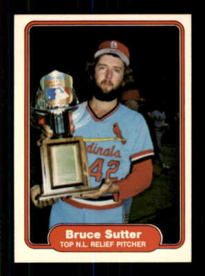 1982 Fleer #631 Bruce Sutter NM/NM+ Cardinals Top NL Relief Pitcher ...
