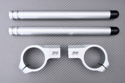 Matte Silver High Rise Clip-on Adjustable Handlebars 55mm BMW S1000RR ...