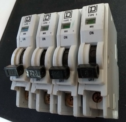 SQUARE D QOE S.P MCB's 45A, 32A, 20, 16A,10A, 6A Type 1 M6 BS3871 | eBay UK