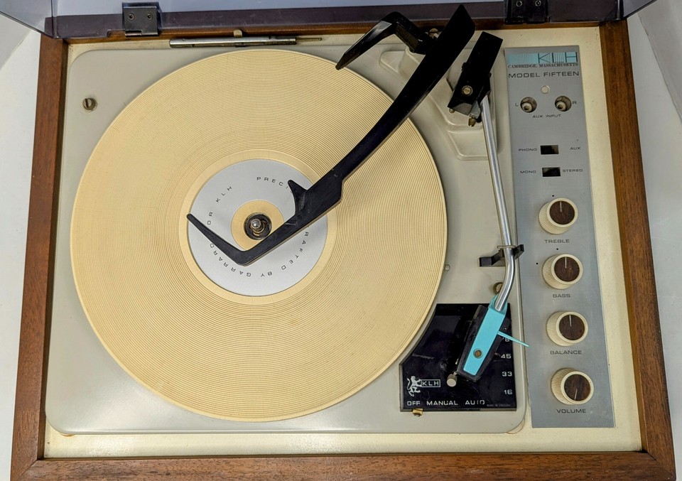 Vintage KLH Model 15 Garrard Turntable with Cover - TESTED & WORKING ...
