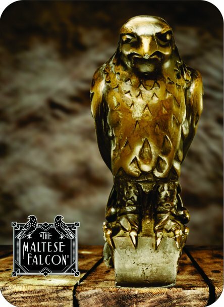 CUSTOM MALTESE FALCON STATUE DISPLAY PLACARD PROP (Silver Finish) STYLE ...
