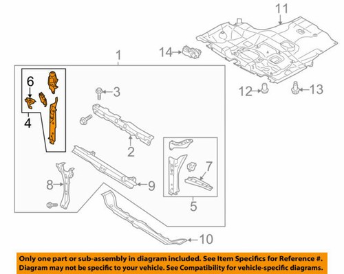 OEM NEW 15-19 Legacy Outback Radiator Support Panel Passenger Side ...