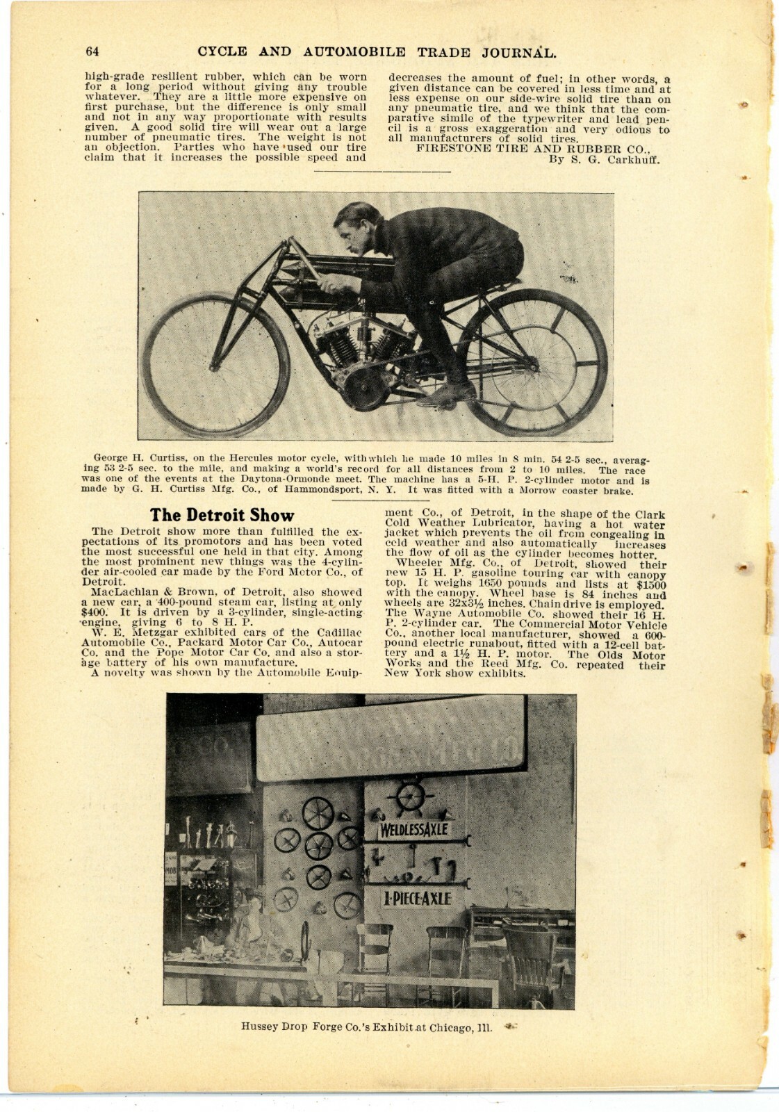 1904 Hercules Motorcycle Picture & Caption: George H. Curtis Daytona ...