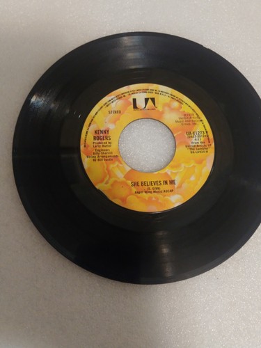 45 RPM Vinyl Record-KENNY ROGERS She Believes In Me/Morgana Jones. B7 ...