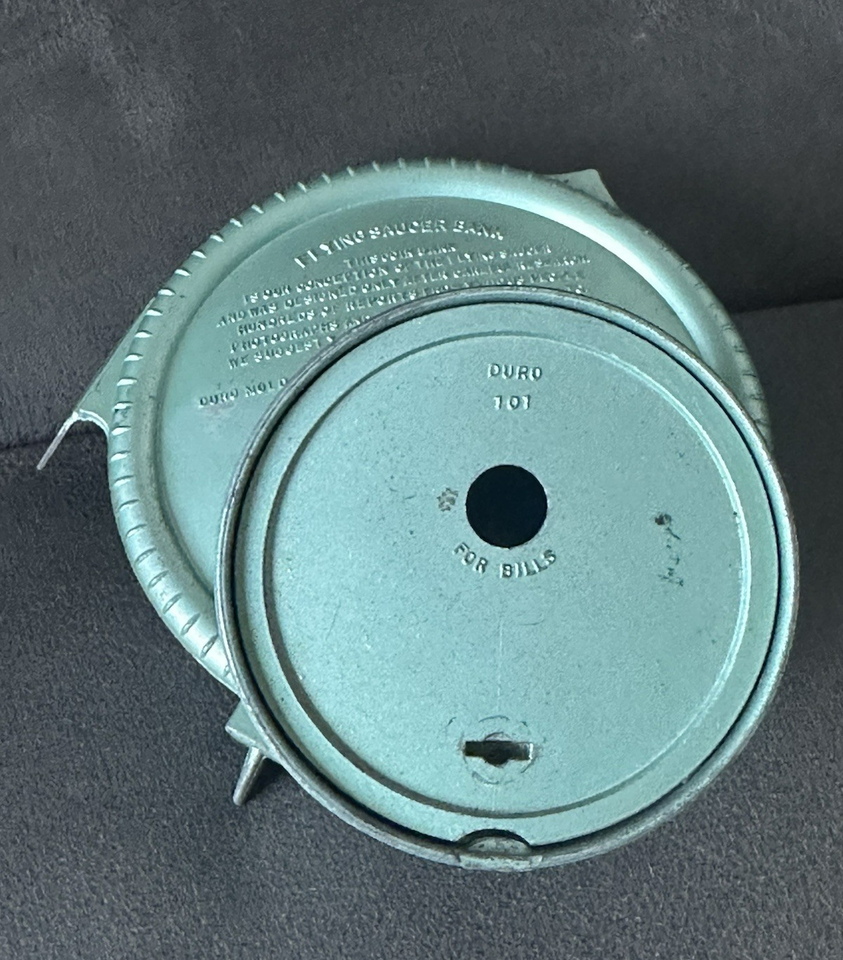 FLYING SAUCER Mechanical Coin Bank CiIRCA 1956 Duro Mold Detroit ...