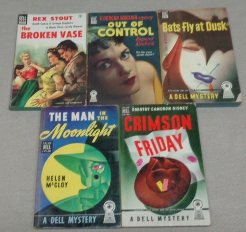 Lot of 5 Vintage Dell 1940's Mystery Paperback Books #2 | eBay