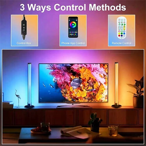 Smart LED Ambiance Backlight TV Light Bars Music Sync Kit APP & Remote ...